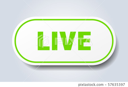 live sign. live rounded green sticker. live - Stock Illustration ...