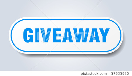 giveaway sign. giveaway rounded blue sticker. - Stock Illustration ...