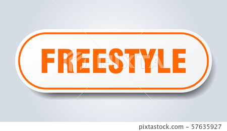 freestyle sign. freestyle rounded orange sticker. - Stock Illustration ...