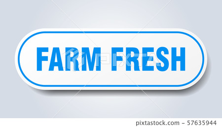 farm fresh sign. farm fresh rounded blue sticker. - Stock Illustration ...