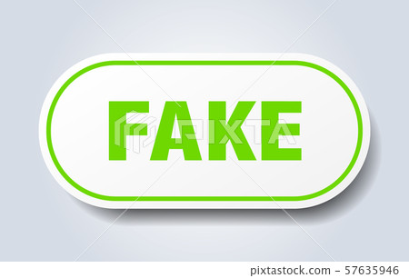fake sign. fake rounded green sticker. fake - Stock Illustration ...