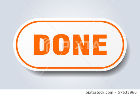 done sign. done rounded orange sticker. done - Stock Illustration ...