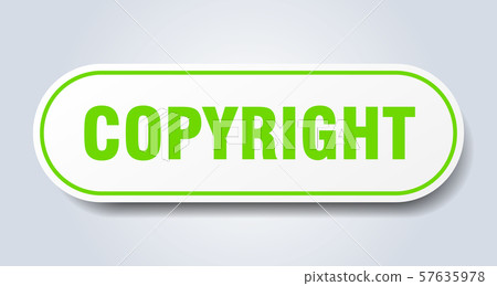 copyright sign. copyright rounded green sticker. - Stock Illustration ...