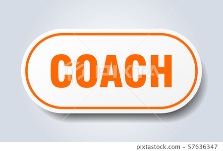 coach sign. coach rounded orange sticker. coach - Stock Illustration ...