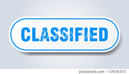 classified sign. classified rounded blue sticker. - Stock Illustration ...