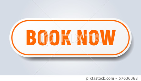 book now sign. book now rounded orange sticker. - Stock Illustration ...
