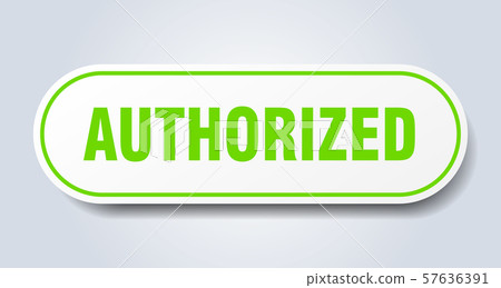 authorized sign. authorized rounded green sticker. - Stock Illustration ...