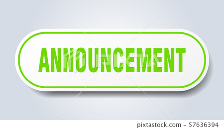 announcement sign. announcement rounded green-插圖素材 [57636394] - PIXTA圖庫
