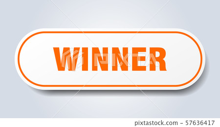 winner sign. winner rounded orange sticker. winner - Stock Illustration ...