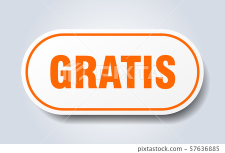 gratis sign. gratis rounded orange sticker. gratis - Stock Illustration ...