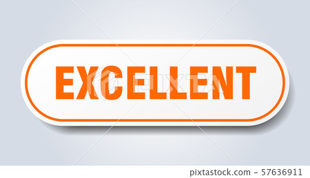 excellent sign. excellent rounded orange sticker. - Stock Illustration ...