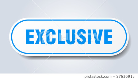 exclusive sign. exclusive rounded blue sticker. - Stock Illustration ...