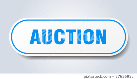 auction sign. auction rounded blue sticker.-插圖素材 [57636953] - PIXTA圖庫