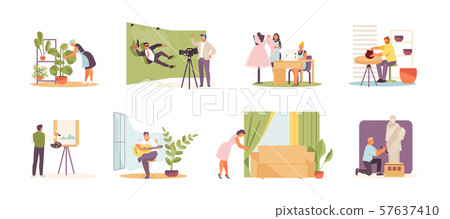 Creative activities of people vector - Stock Illustration [57637410 ...