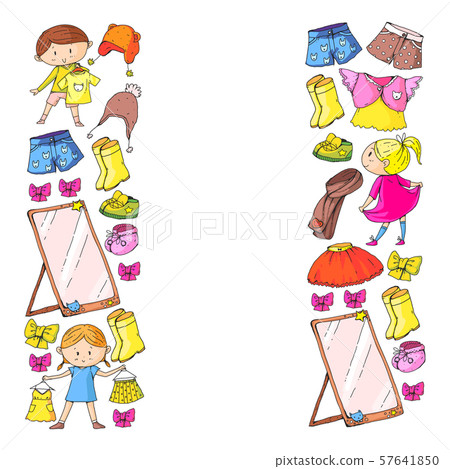 Children clothes. Background for babies, kids... - Stock Illustration ...