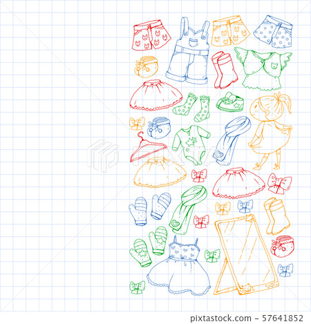 Children clothes. Background for babies, kids... - Stock Illustration ...