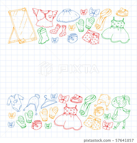 Children clothes. Background for babies, kids... - Stock Illustration ...