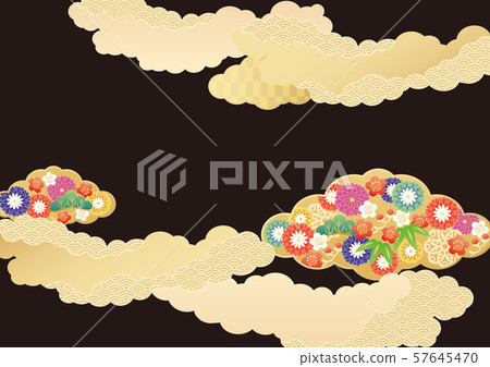 Japanese background-cloud pattern - Stock Illustration [57645470] - PIXTA