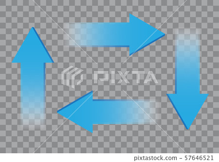 Blue arrow 3D action set on grey checkered... - Stock Illustration ...