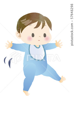 Baby toddler walking - Stock Illustration [57648298] - PIXTA