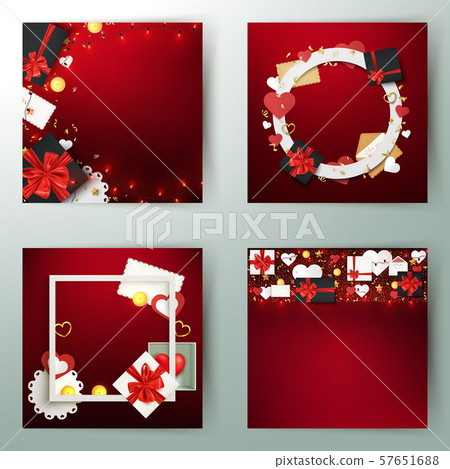 Set of holiday festive background cards, gift - Stock Illustration ...