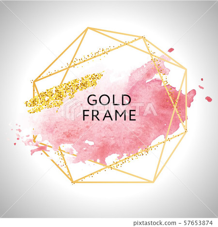 Gold frame paint Hand painted vector brush stroke. - Stock Illustration ...
