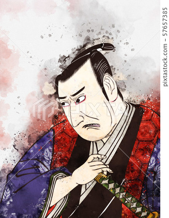 Ukiyoe Tonosama No.2 Watercolor - Stock Illustration [57657385] - PIXTA