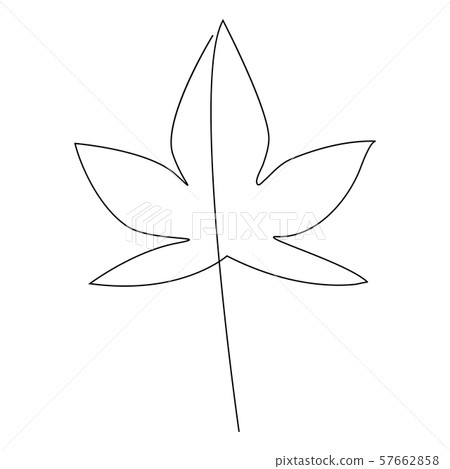 Leaf one line drawing. Vector illustration - Stock Illustration ...