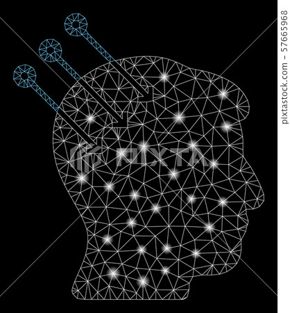 Flare Mesh Carcass Neural Interface Connectors... - Stock Illustration ...