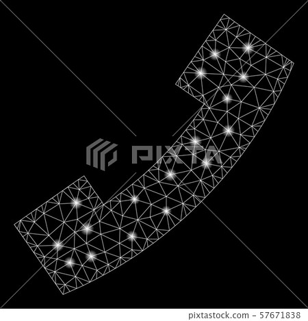 Bright Mesh Wire Frame Phone with Light Spots - Stock Illustration ...