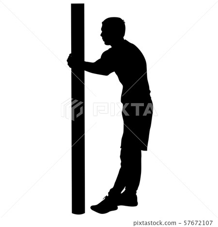 Man stands holding hands post on white background - Stock Illustration ...
