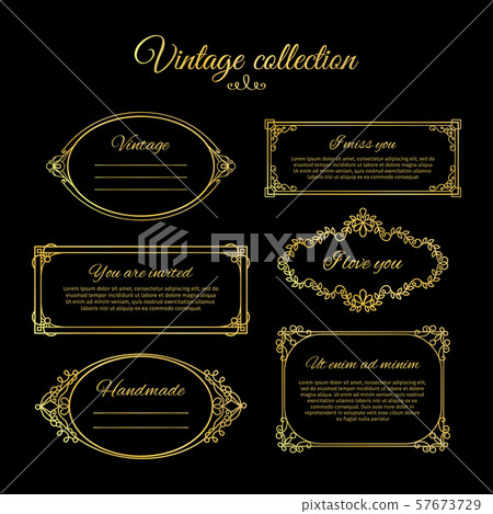 Golden calligraphic vignettes - Stock Illustration [57673729] - PIXTA