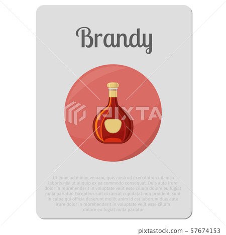 Brandy alcohol sticker with bottle - Stock Illustration [57674153] - PIXTA