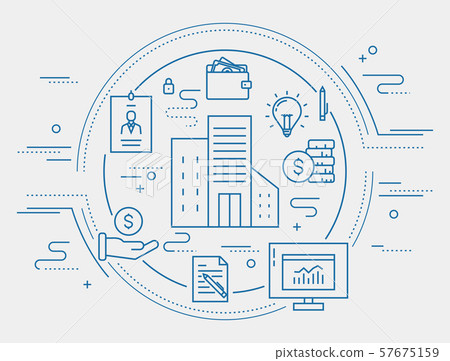 Line Icon Illustrations-Business - Stock Illustration [57675159] - PIXTA