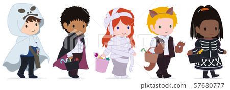 Cute costume procession 1 - Stock Illustration [57680777] - PIXTA