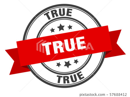 true label. true red band sign. true - Stock Illustration [57688412 ...
