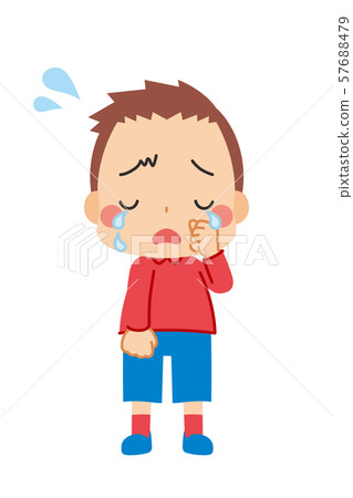 Crying sports mowing boy - Stock Illustration [57688479] - PIXTA