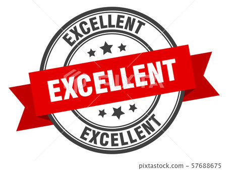 excellent label. excellent red band sign. - Stock Illustration ...