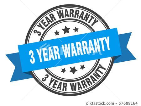 3 year warranty label. 3 year warranty blue band - Stock Illustration ...