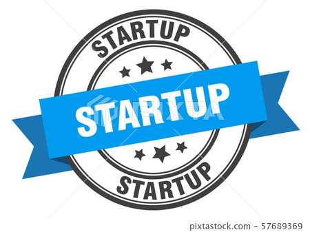 startup label. startup blue band sign. startup - Stock Illustration ...