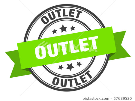 outlet label. outlet green band sign. outlet - Stock Illustration ...