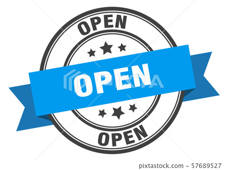 open label. open blue band sign. open - Stock Illustration [57689527 ...