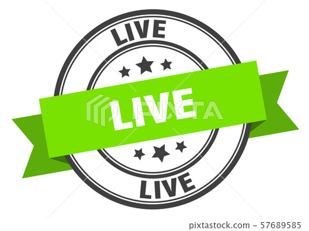live label. live green band sign. live - Stock Illustration [57689585 ...