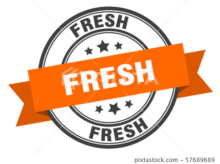 fresh label. fresh orange band sign. fresh - Stock Illustration ...