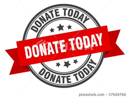 donate today label. donate today red band sign. - Stock Illustration ...