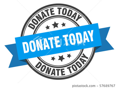 donate today label. donate today blue band sign.-插圖素材 [57689767] - PIXTA圖庫
