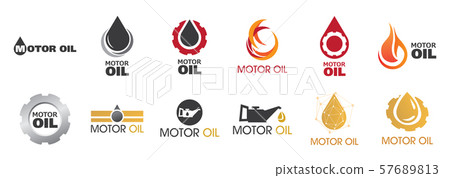 Vector logo, illustration of engine oil and fuel - Stock Illustration ...