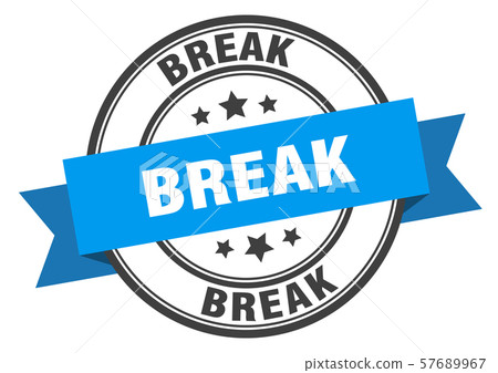 break label. break blue band sign. break - Stock Illustration [57689967 ...