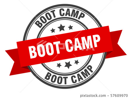 boot camp label. boot camp red band sign. boot-插圖素材 [57689970] - PIXTA圖庫