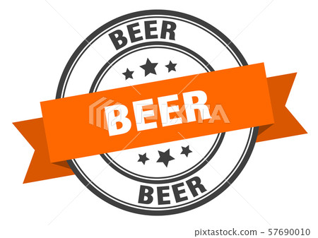 beer label. beer orange band sign. beer - Stock Illustration [57690010 ...